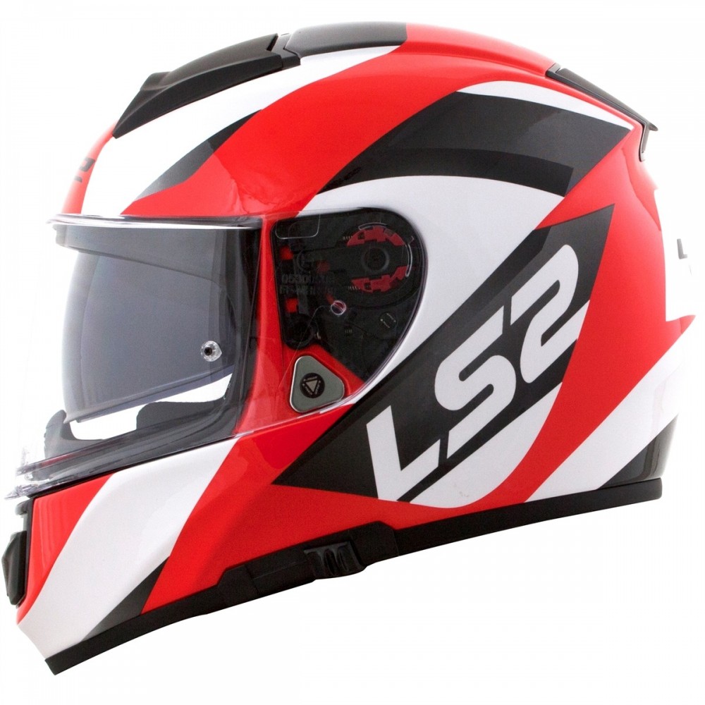 CAPACETE LS2 FF397 WAVY PRETO/BRANCO/VERMELHO