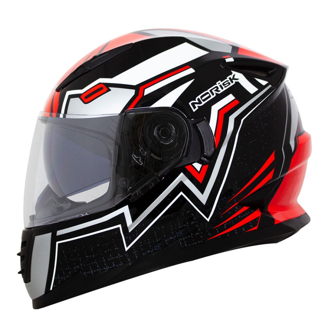 CAPACETE NORISK FF302 WIZARD PRETO VERMELHO